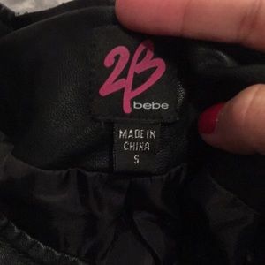 bebe | Jackets & Coats | Bebe Leather Zip Up | Poshmark